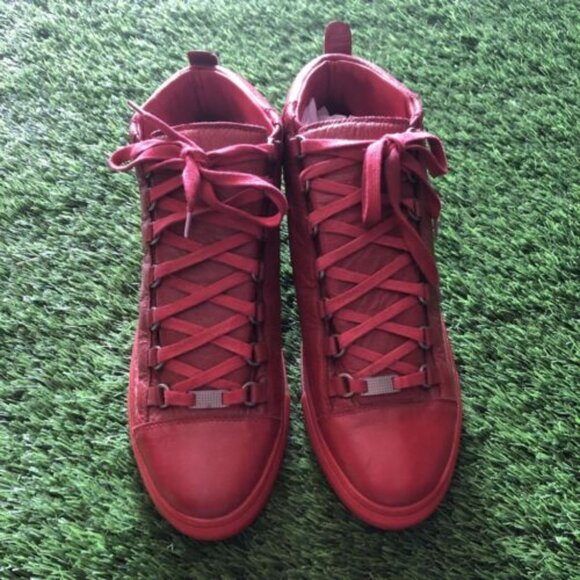 Balenciaga | Shoes | Balenciaga Arena Red Black Men 1 44 Leather High ...